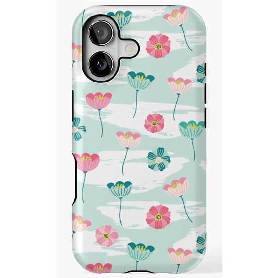Blue Spring Floral Pattern Nature Design Phone Case for iPhone 11 12 13 ...