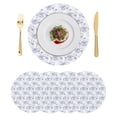 Blue Spring Floral Round Placemats Set of 4, Braided Polypropylene ...