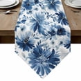 Blue Spring Floral Table Runner Linen Burlap Table Runner 108 Inches ...
