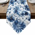 Blue Spring Floral Table Runner Linen Burlap Table Runner 72 Inches ...