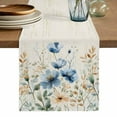 Blue Spring Floral Table Runner, Summer Botanical Vintage Washable ...