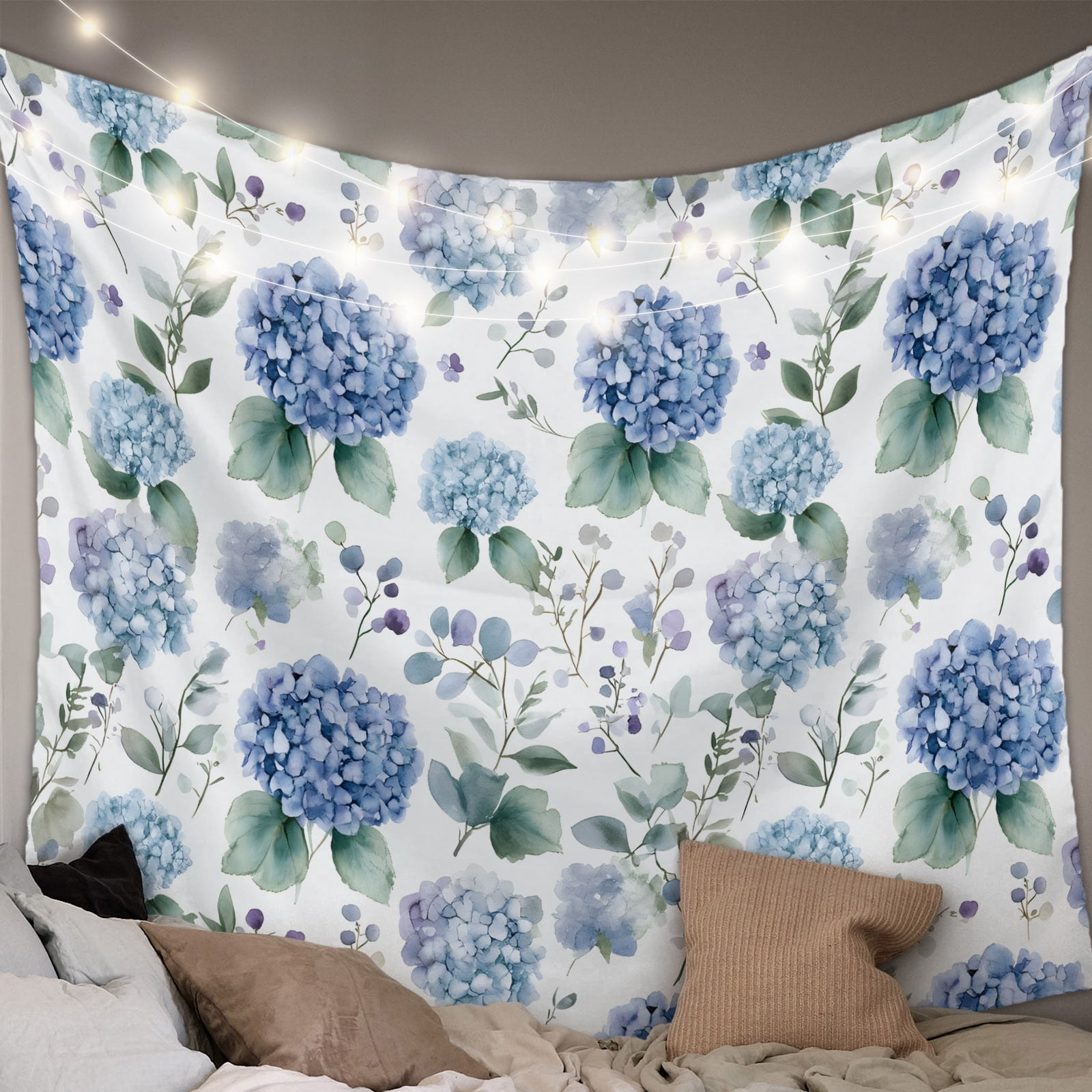 Blue Spring Floral Tapestry for Bedroom Wall Hanging Tapestry ...