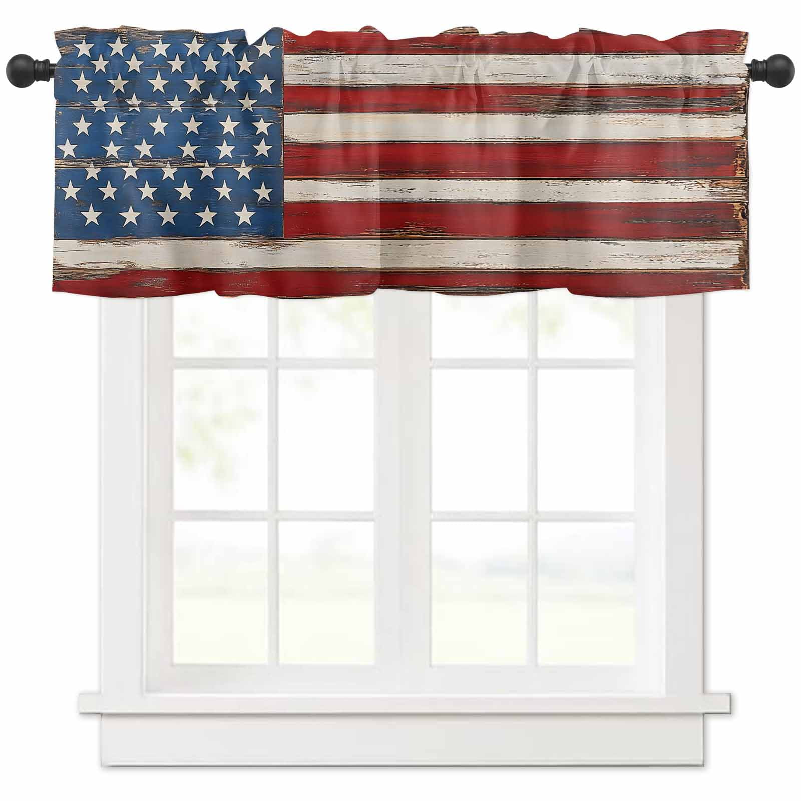 Blue Spring Floral Valances for Windows Farmhouse Kitchen Curtains ...