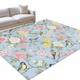 Blue Spring Floral Washable Rug 2.7x5 Area Rug for Living Room Bedroom ...