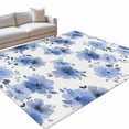 Blue Spring Floral Washable Rug 2.7x5 Area Rug for Living Room Bedroom ...