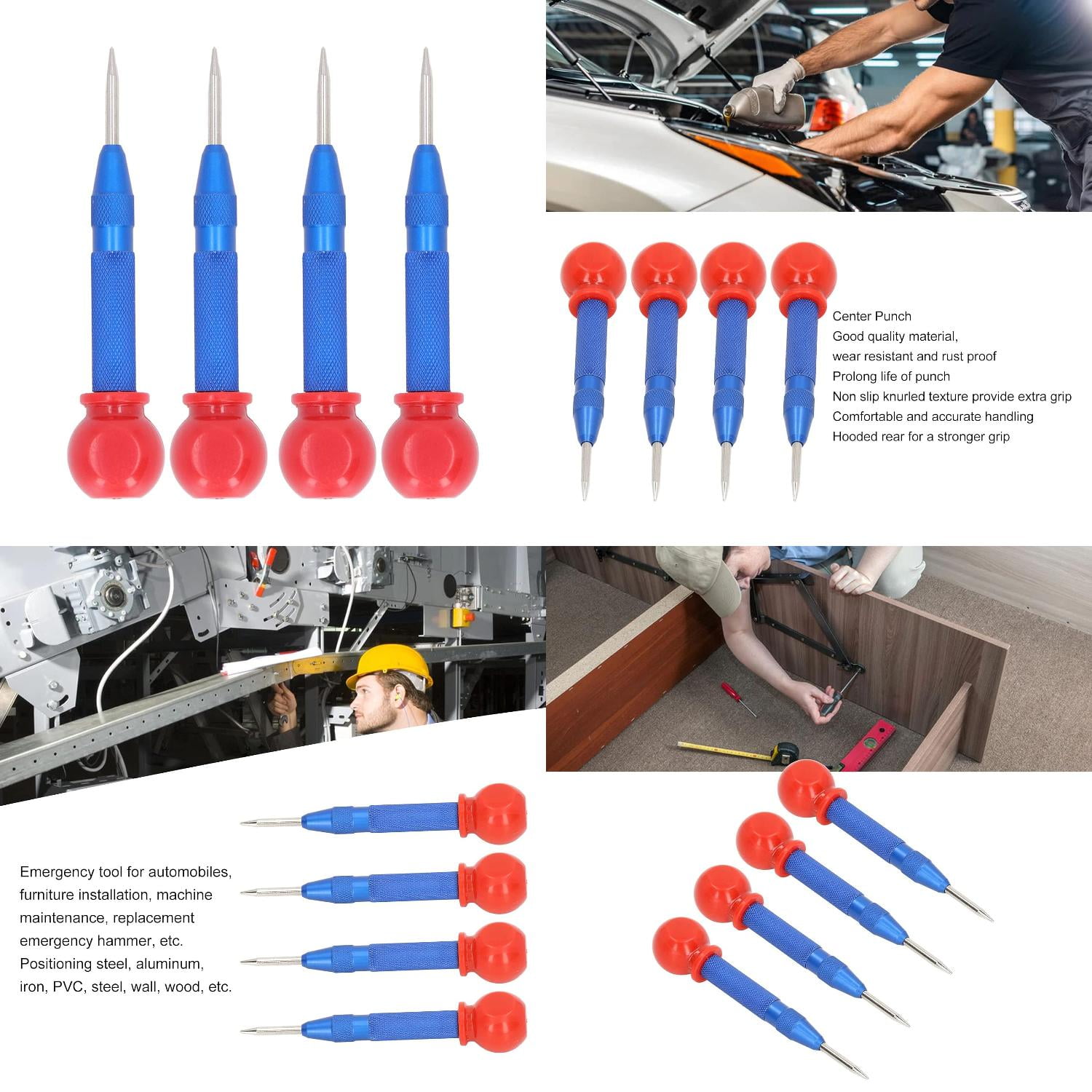 Blue Spring-Loaded Automatic Center Punch Tool: Reliable and Precise ...