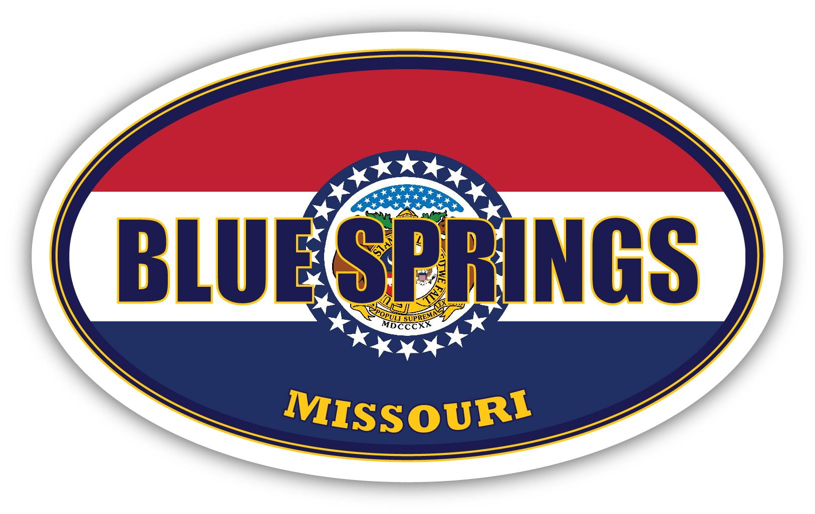 Blue Springs City Missouri State Flag | MO Flag Jackson County Oval ...