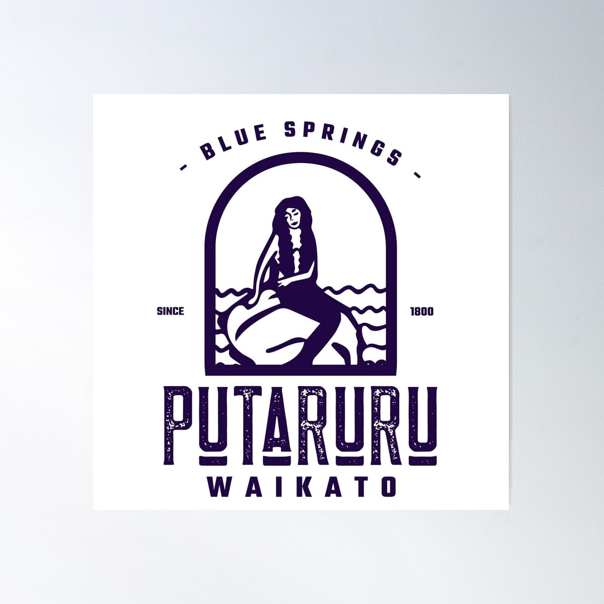 Blue Springs, Putāruru, New Zealand - Minimalist Style Poster Wall Art, Modern Wall Decor For ...