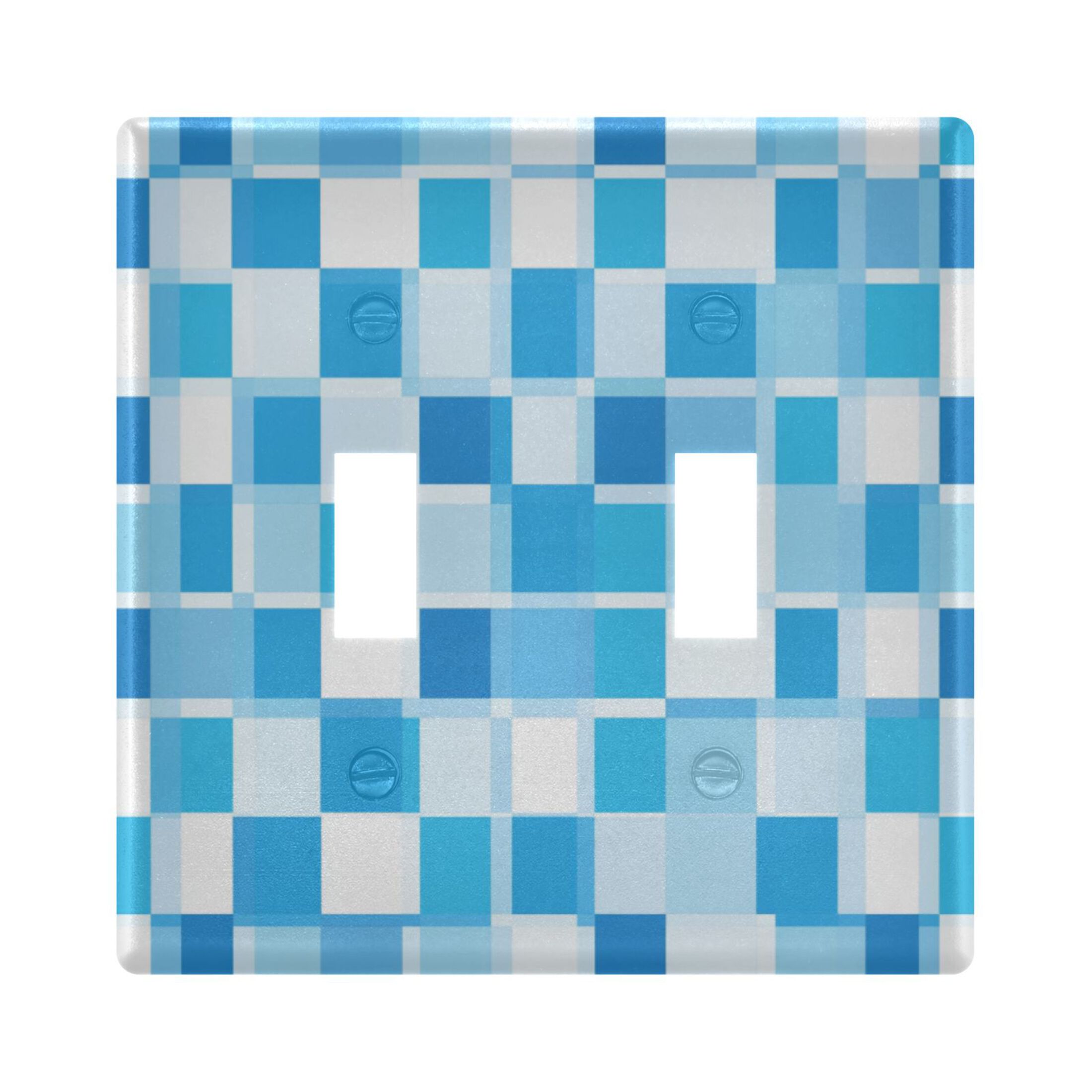Blue Square Light Switch Cover Decorative 2 Gang Wall Plate Toggle ...
