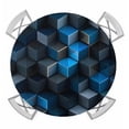 Blue Square Round Table Cover, Gradient Black Squares Modern Abstract ...