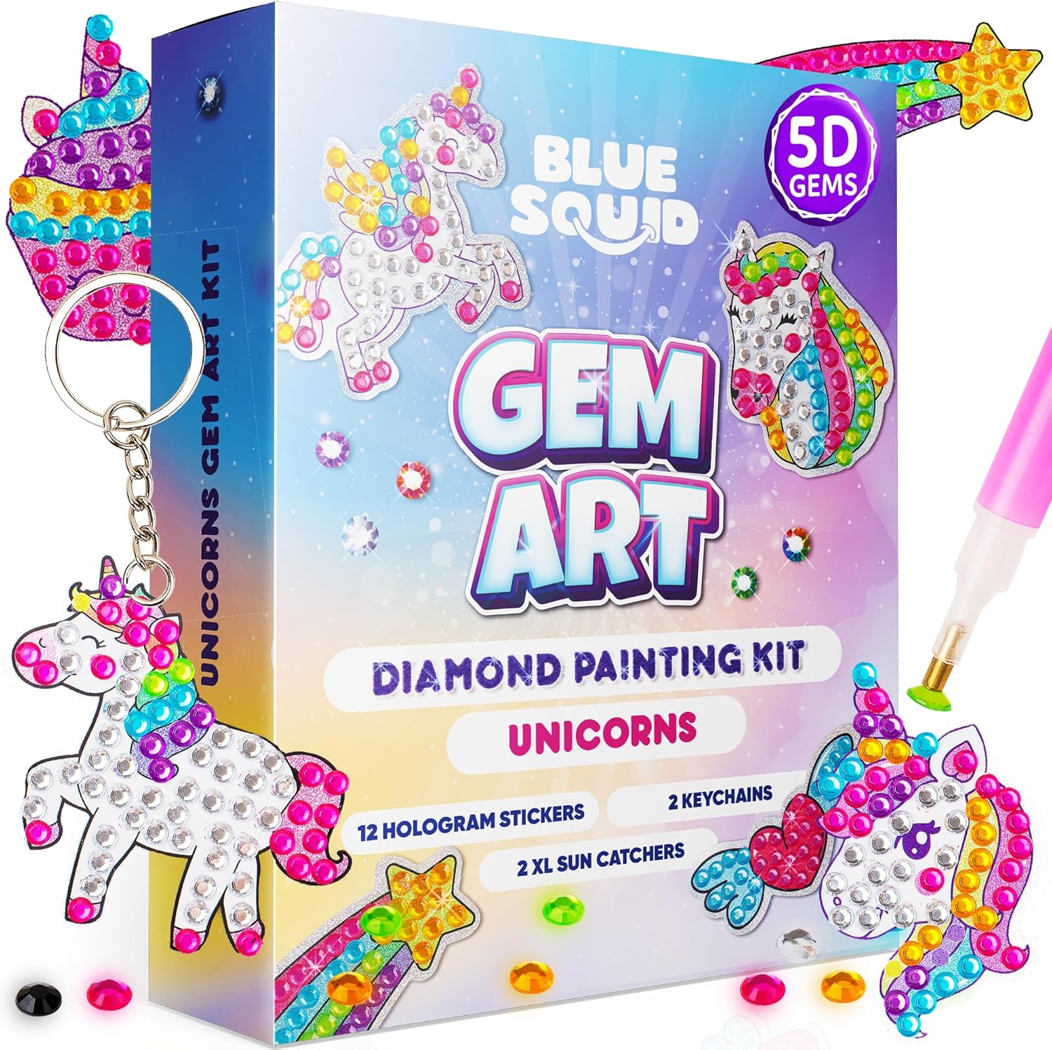 Blue Squid Diamond Painting Kits for Kids - Unicorns Diamond Art for ...