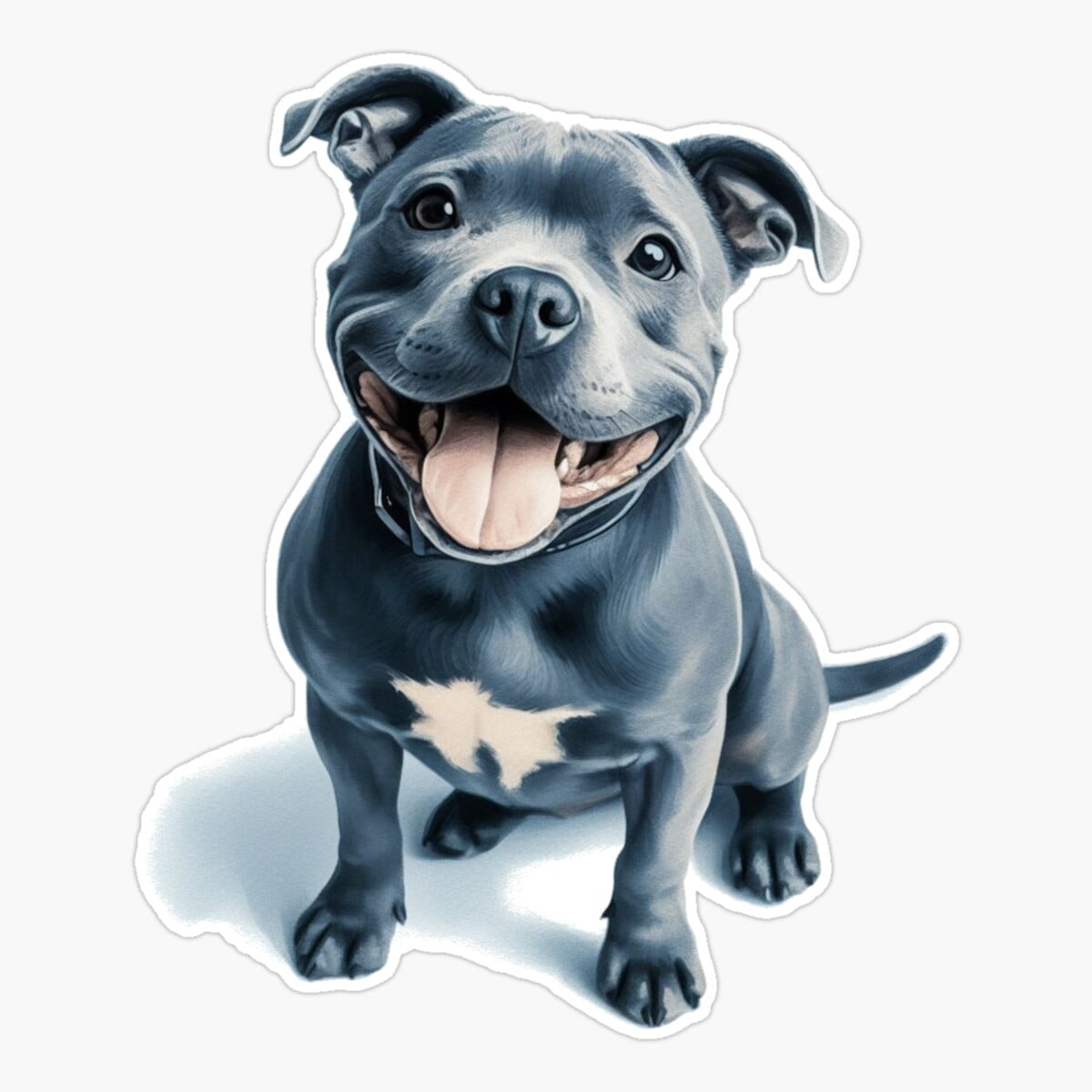 Blue Staffy Portrait Er, Phone Decal Water Bottle Stickers Car Decals ...