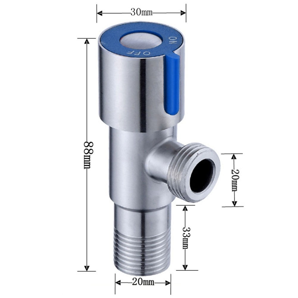 Blue Stainless Steel Angle Valve 1 In Two Out Toilet Angle Valve Full ...