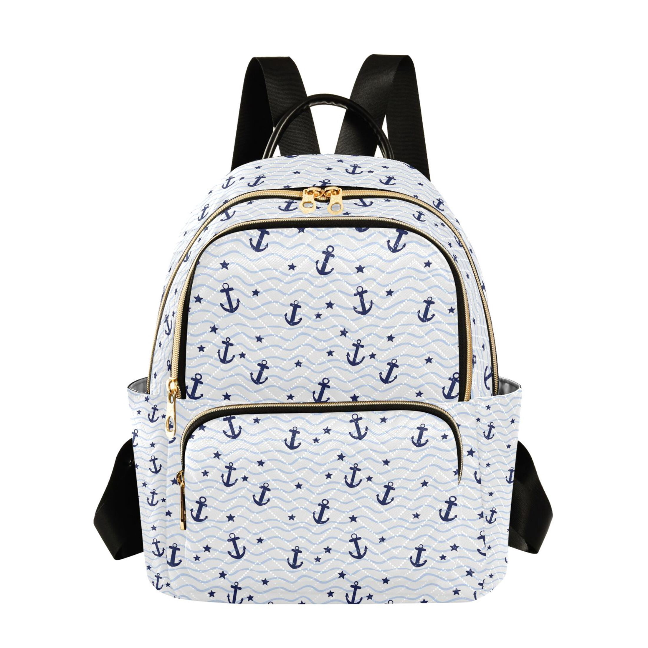 Blue Star Anchor Fashion Backpack for Women Lightweight College Travel ...