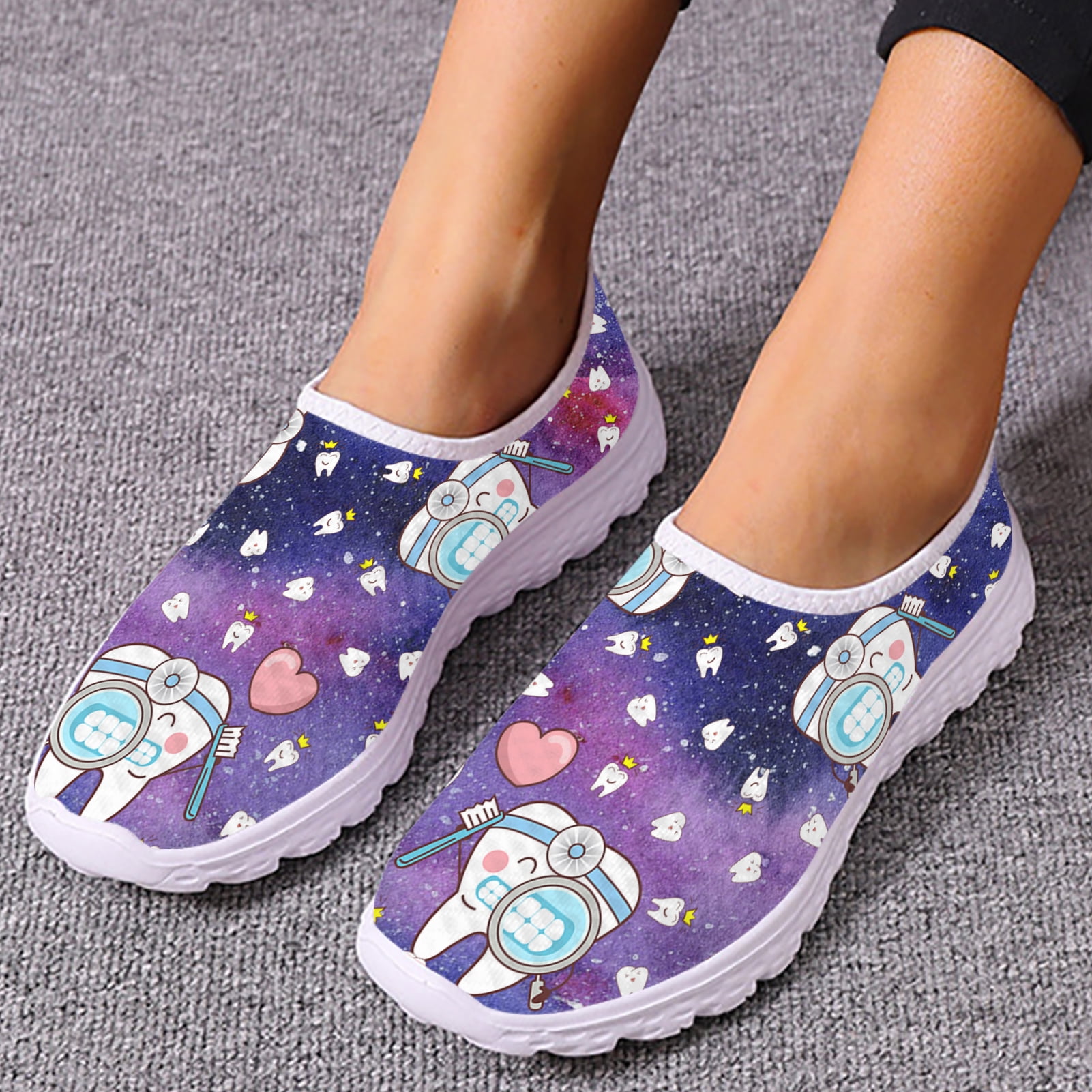 Blue Star Cartoon Teeth Design Lightweight Breathable Mesh Shoes Soft ...