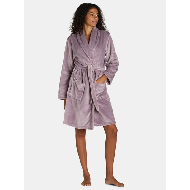 Blue Star Clothing Women's Full Length Plush Body Robe with Belt and 2 ...