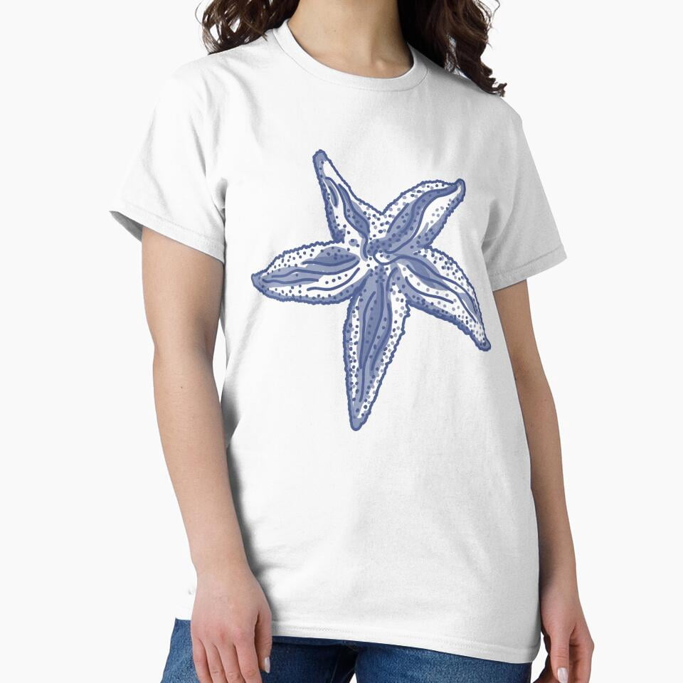 Blue Star Fish Shirt, Ocean Animal Graphic Tee, Coastal Summer Shirt ...