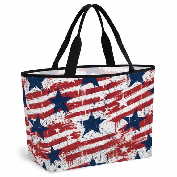 Blue Star Independence Day Beach Bag for Women, Large Breathable Mesh ...