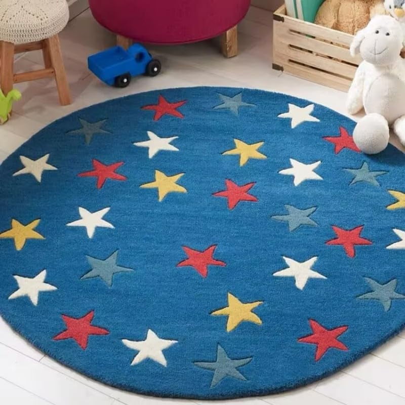 Blue Star Kids Area Rug Educational Learning Carpet Fun Rug Children ...