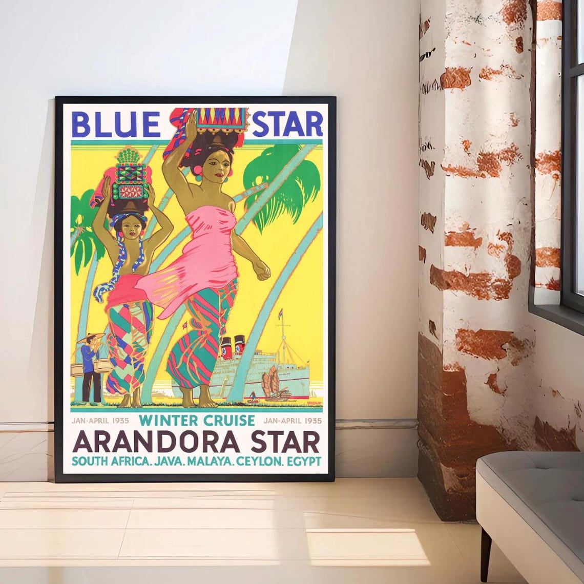 Blue Star Line Arandora Star Winter Cruise Travel Poster Unframed Paper ...
