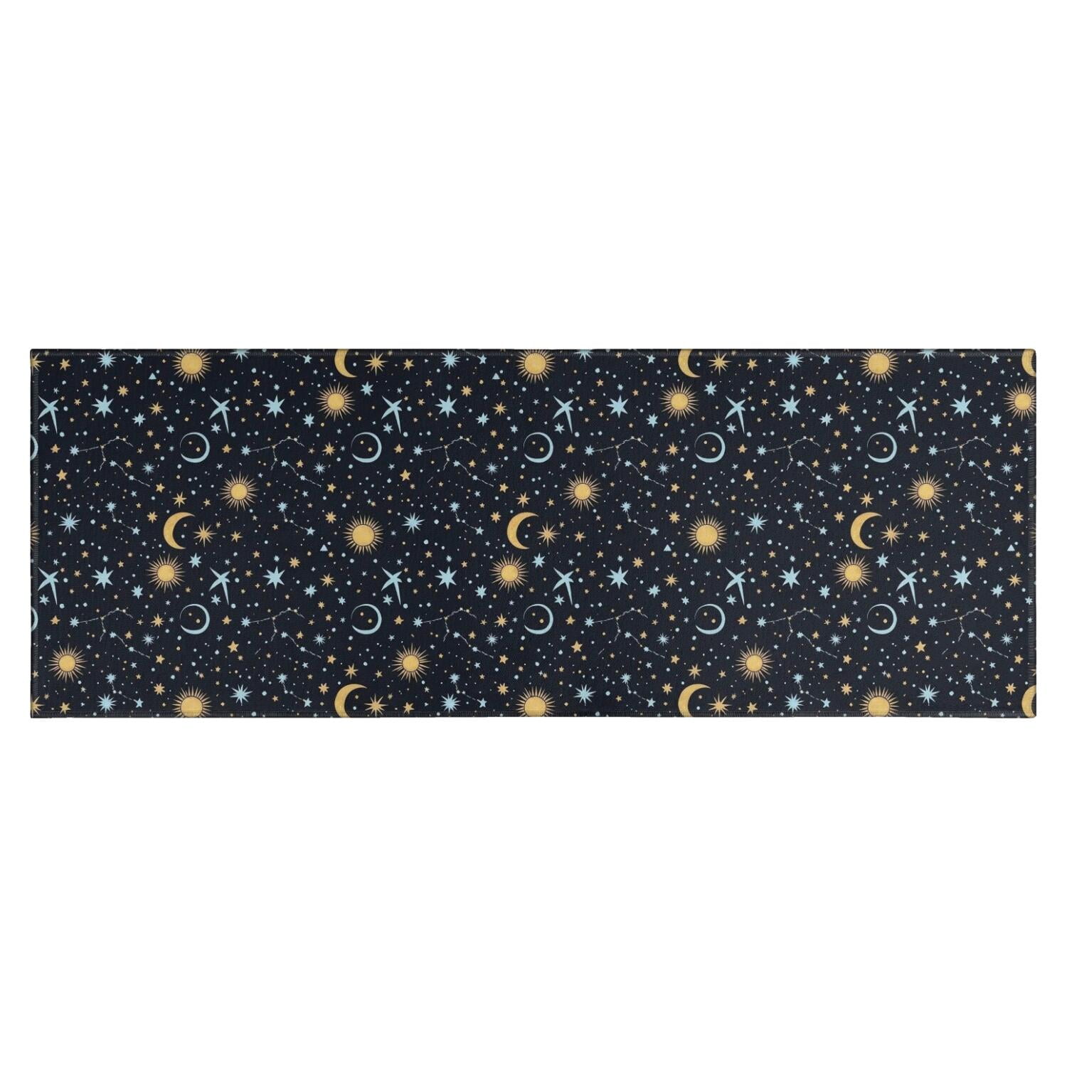 Blue Star Moon Sun Planet Pattern Kitchen Rug Mat,Kitchen Runner Rugs ...
