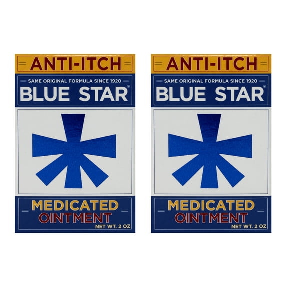 Blue Star Ointment, 2 oz, Pack of 2, Medicated Anti-Itch Relief for ...