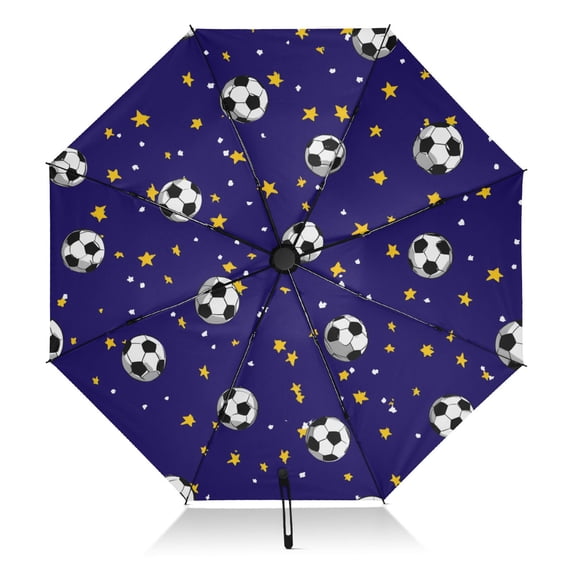 Blue Star Pattern Umbrella Folding Sun Umbrella Travel Auto Open Close ...