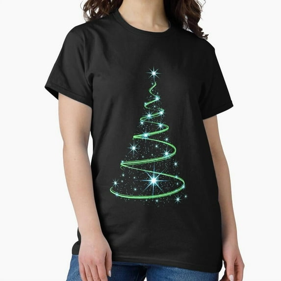 Blue Star Tree Radiant Spiral Glow Winter Holiday Artwork Unisex T ...