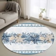 Blue Starfish Coastal 3FT Round Area Rugs Ocean Beach Coral Nautical ...