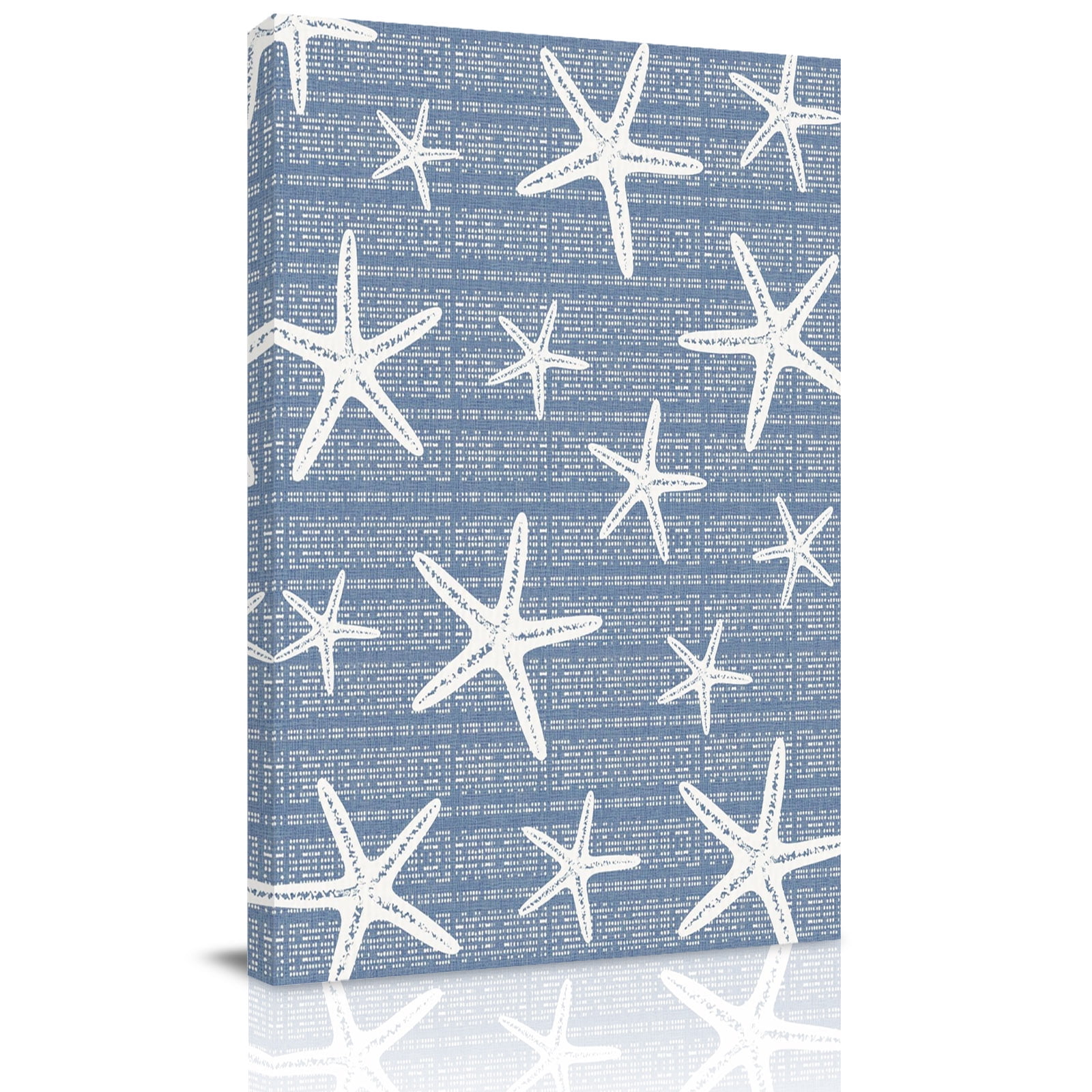 Blue Starfish Coastal Canvas Wall Art for Living Room, Beach Summer ...