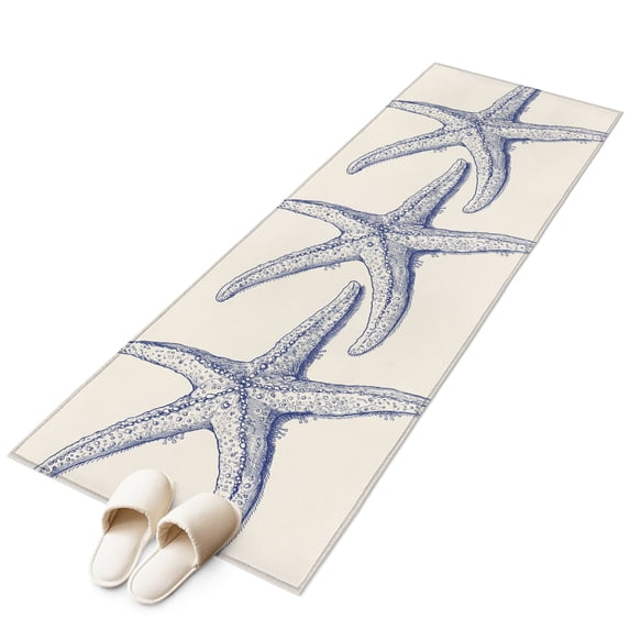 Blue Starfish Coastal Kitchen Runner Rug 2x6 Washable Runners for ...