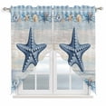 Blue Starfish Coastal Swag Valances for Windows 2 Pack Summer Starfish ...