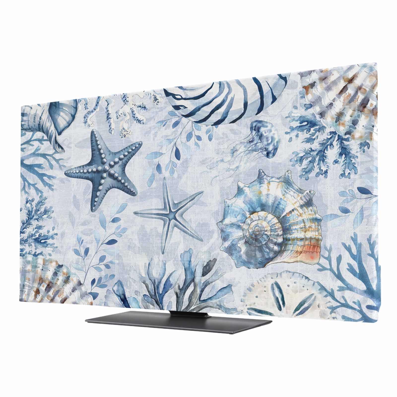 Blue Starfish Coastal TV Cover for 43 Inch Screen,Stretch Fabric ...