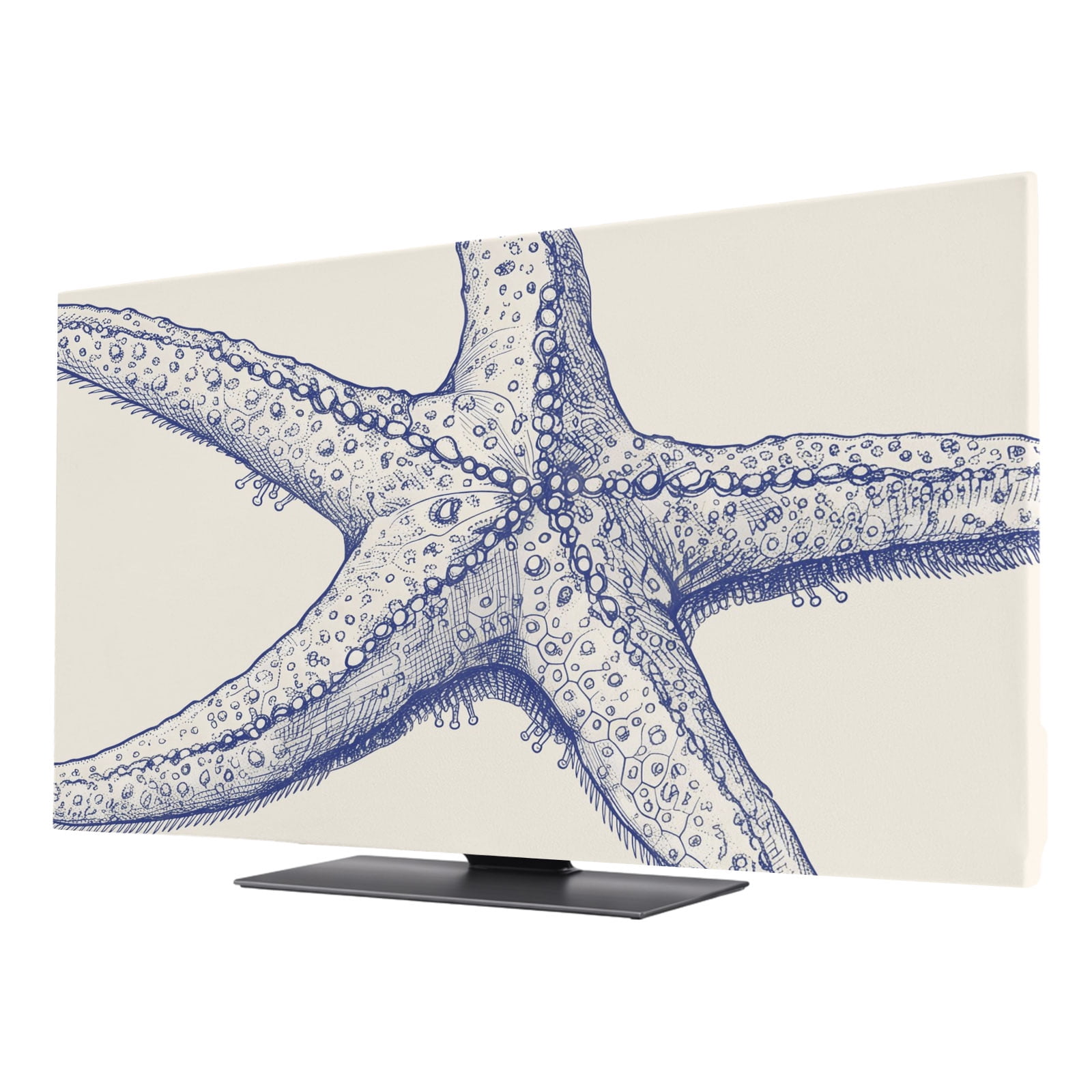 Blue Starfish Coastal TV Cover for 75 Inch Screen, Stretch Fabric ...