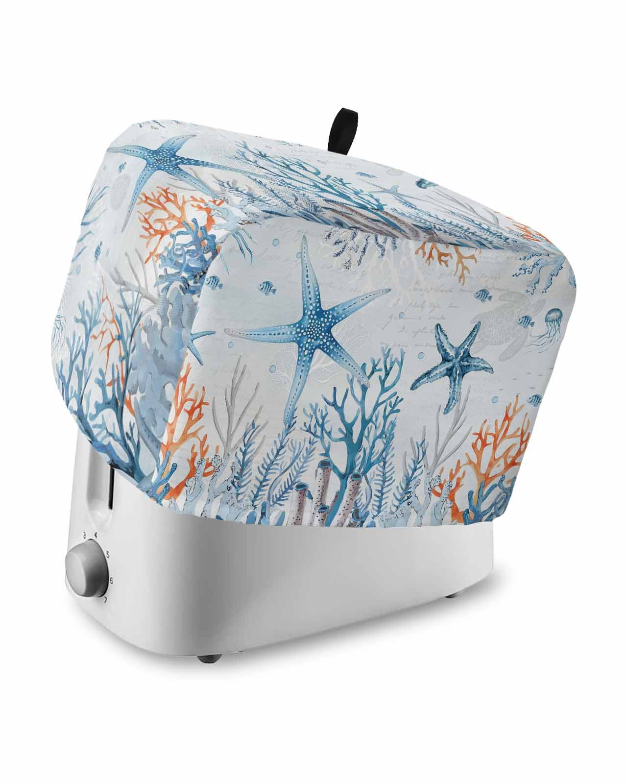 Blue Starfish Coastal Toaster Cover 4 Slice, Large Kitchen Appliance ...