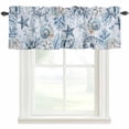 Blue Starfish Coastal Valances for Windows Farmhouse Kitchen Curtains ...