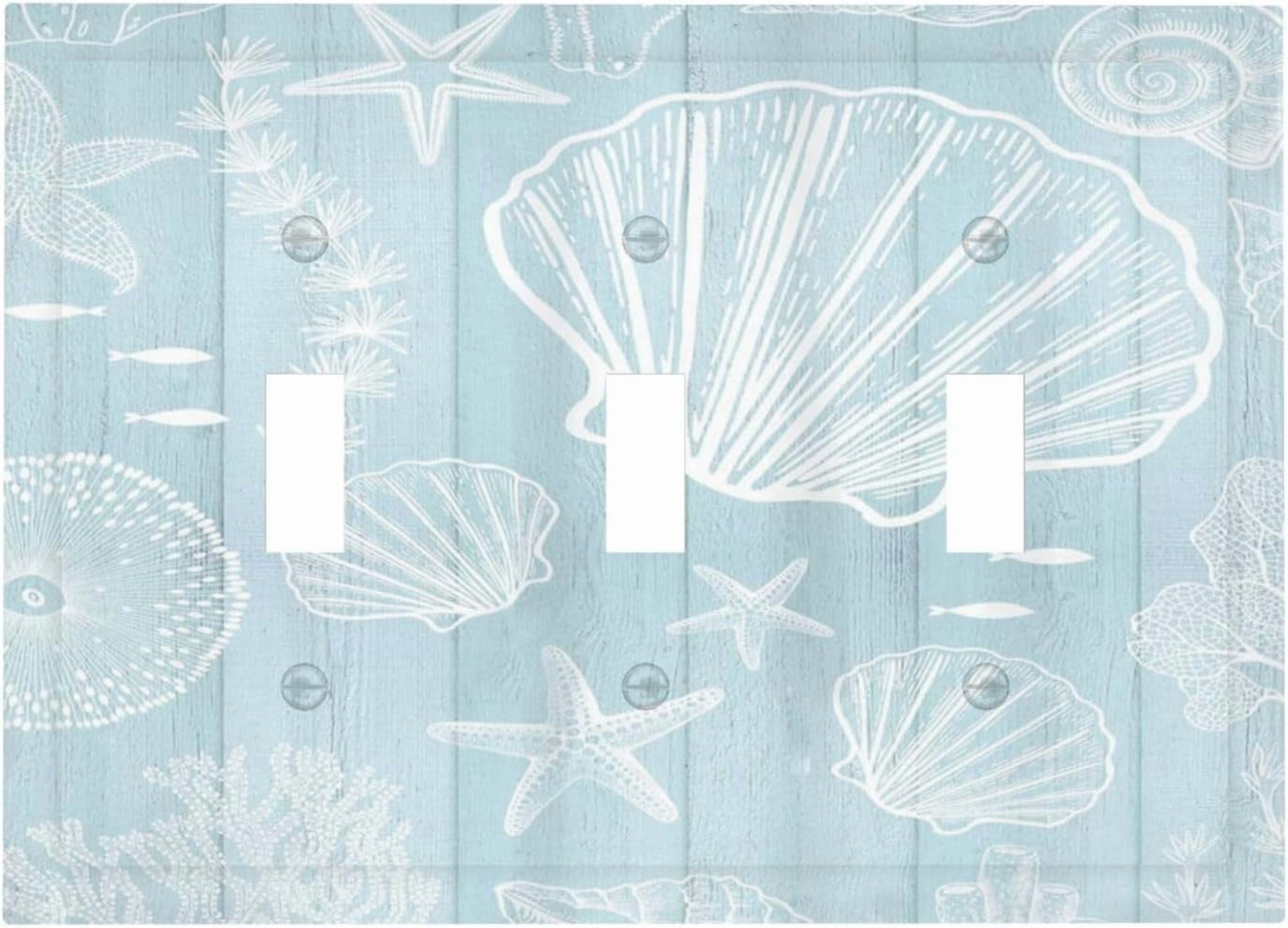 Blue Starfish Seashell Light Switch Cover, 3 Gang Triple Toggle Wall ...