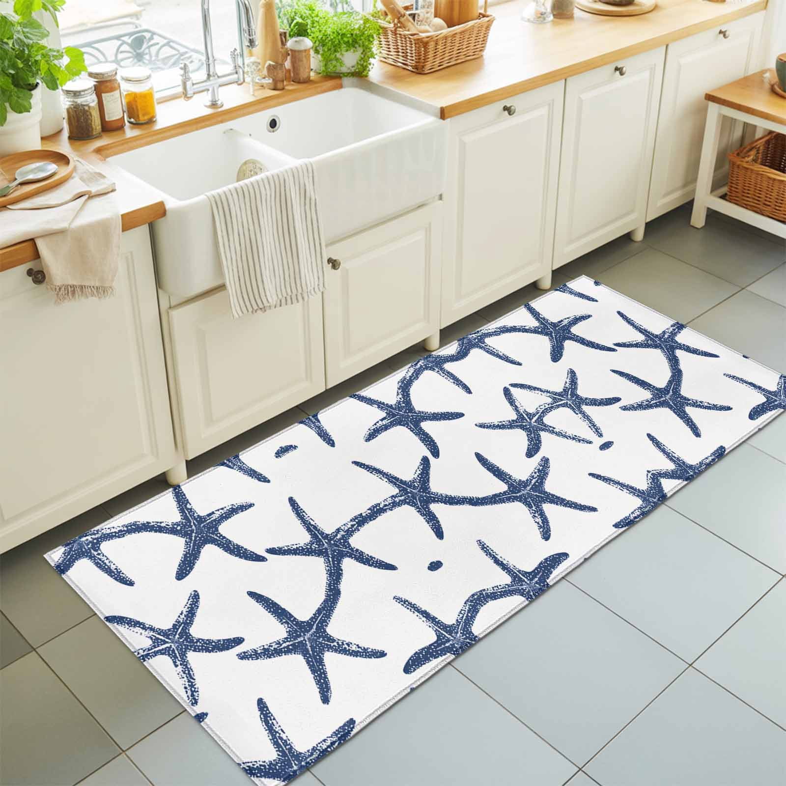 Blue Starfish Summer Beach Rectangle Area Rug 2x6ft,Living Room Rug Non ...
