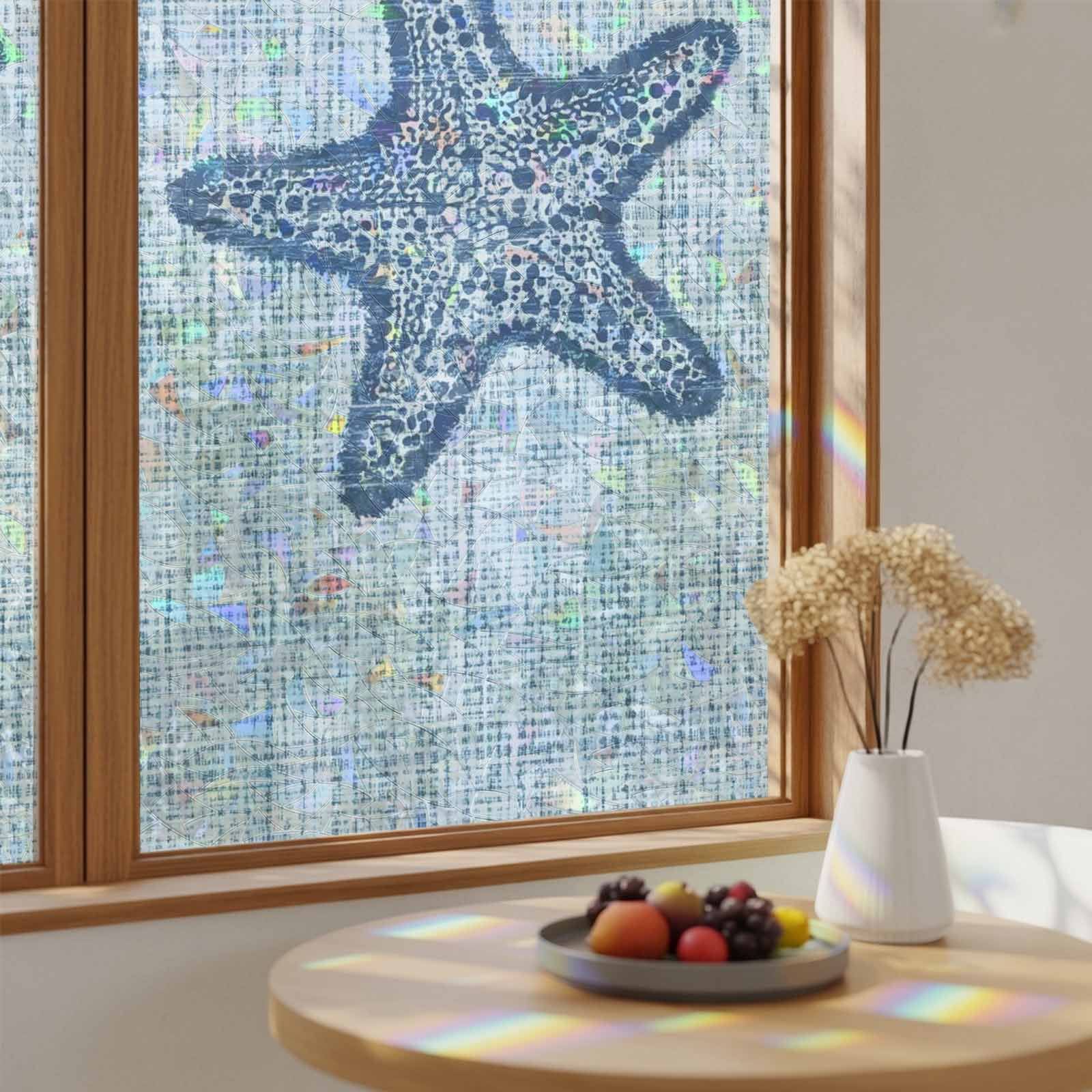 Blue Starfish Summer Ocean Window Privacy Film,Heat Control Sun ...
