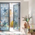 Blue Starfish Window Privacy Film Nautical Coastal Shell Bubble Wood ...