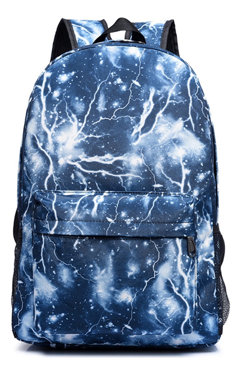 Blue Starry Night Lightning Backpack – Cool Anime Gaming Laptop Daypack ...