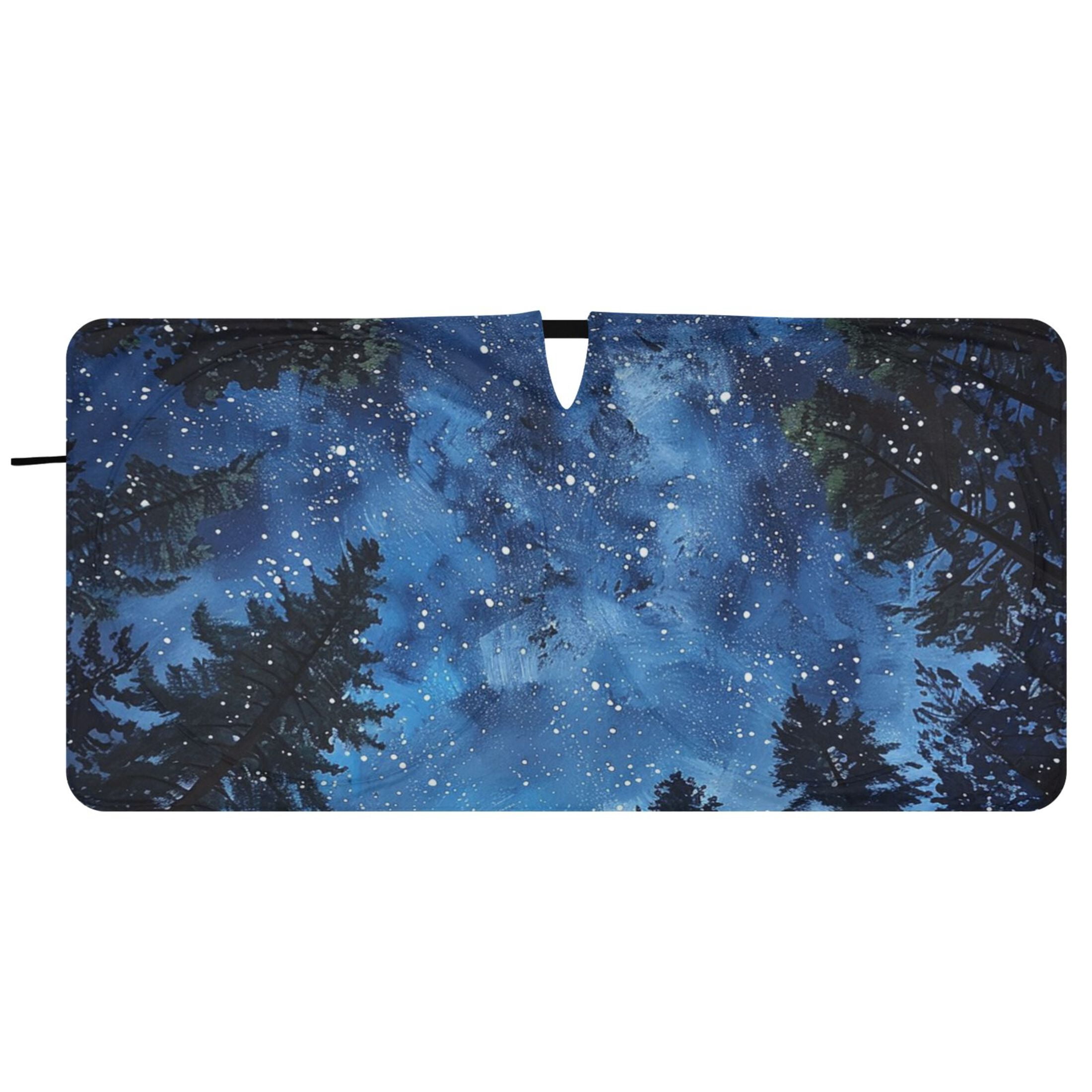 Blue Starry Sky Car Windshield Sun Shade Foldable Front Window Shades ...