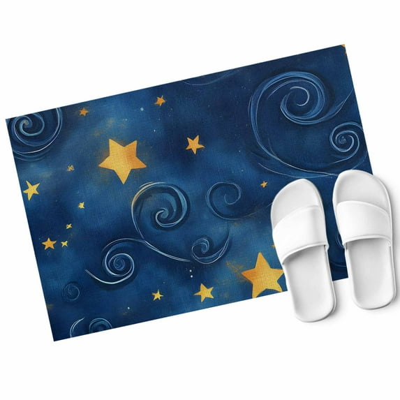 Blue Starry Sky Door Mat Star Galaxy Non Slip Absorbent Entrance Mat ...