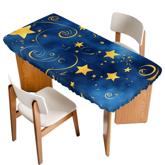 Blue Starry Sky Fitted Rectangle Tablecloth 24" x 50" Star Galaxy ...