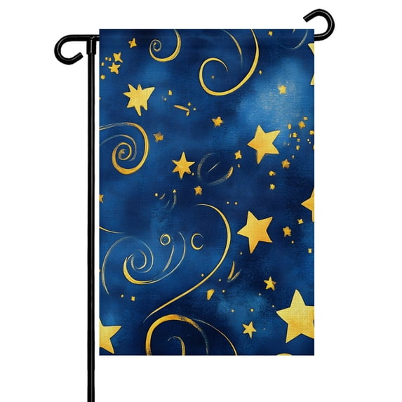 Blue Starry Sky Garden Flag 12x18 Inch Star Galaxy Double Sided Small ...