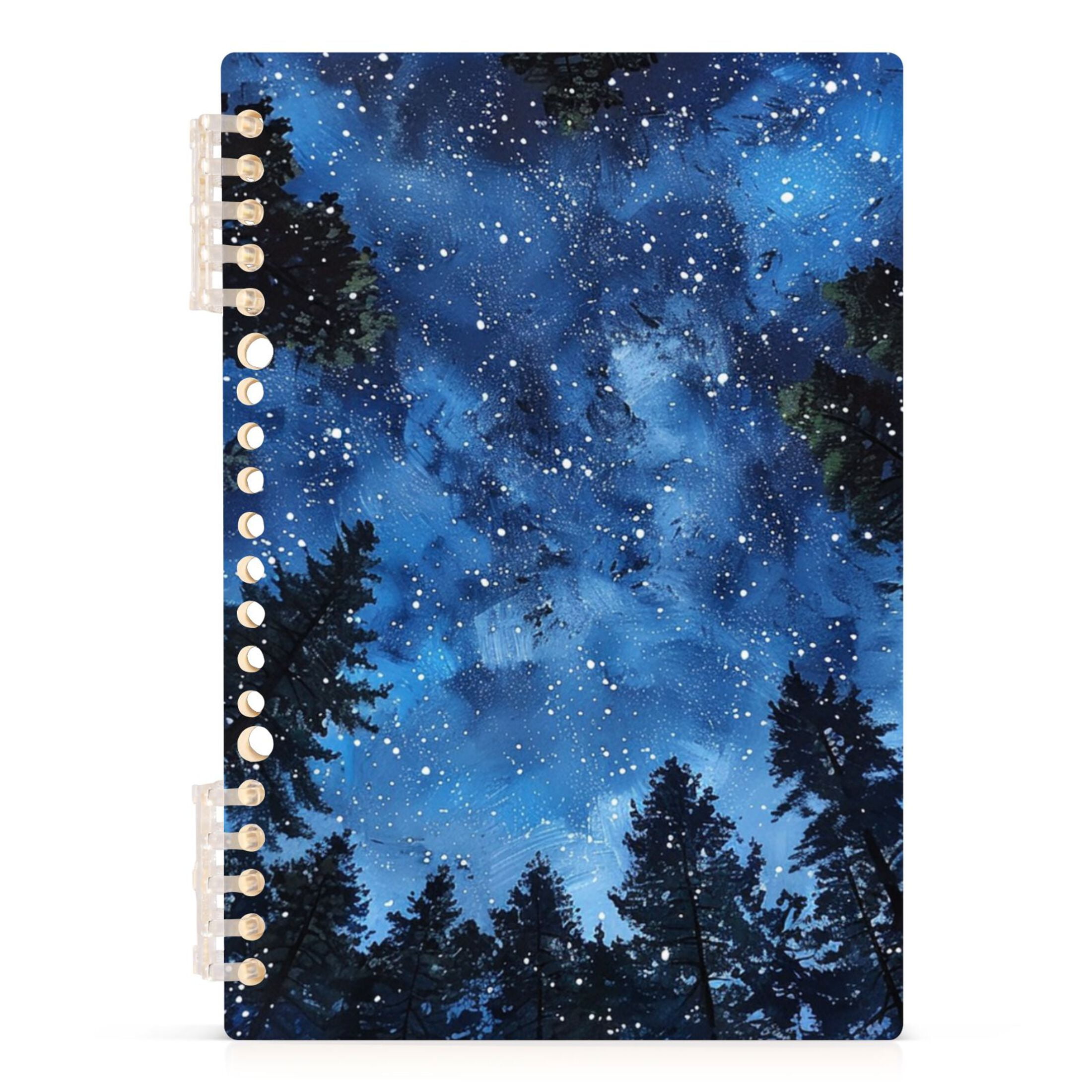 Blue Starry Sky Ring Binder Notebook Journey Note Diary College Ruled ...
