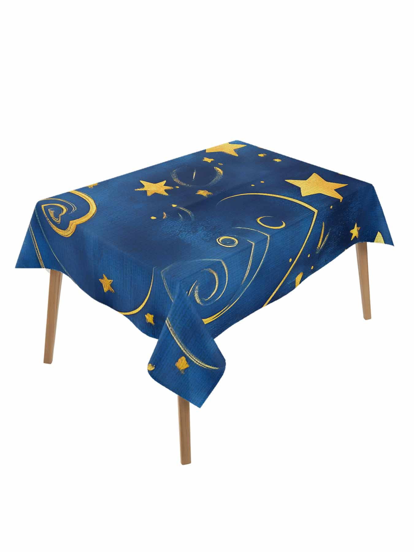 Blue Starry Sky Table Cloth 60x84 Inch Rectangle, Star Galaxy Fantasy ...