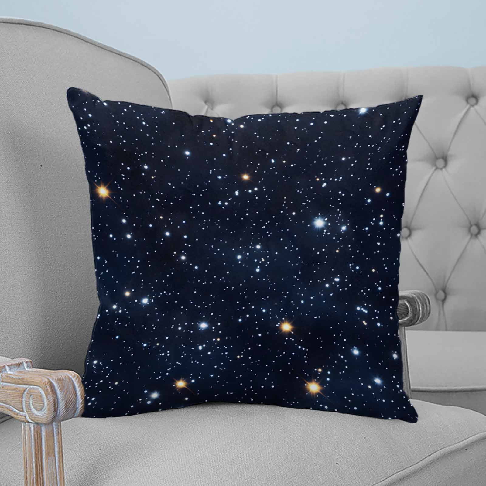 Blue Starry Sky Throw Pillow Covers, Soft Pillowcases with Invisible ...