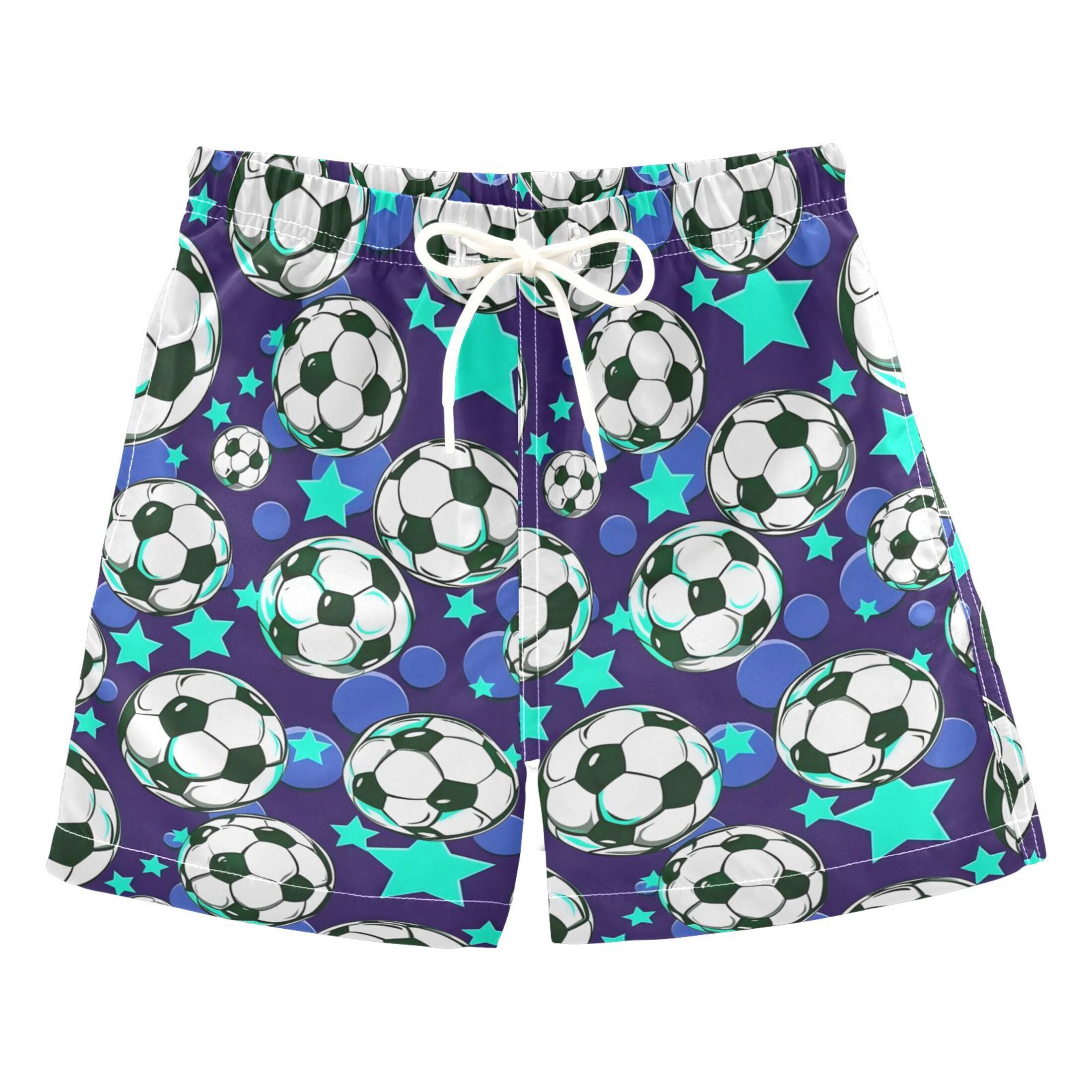 Blue Stars Football Pattern Swim Trunks Quick Dry Beach Pool Board ...