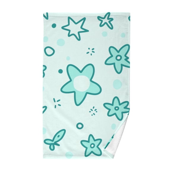 Blue Stars Pattern Bath Towel 100% Cotton Soft Thick High Absorbency ...
